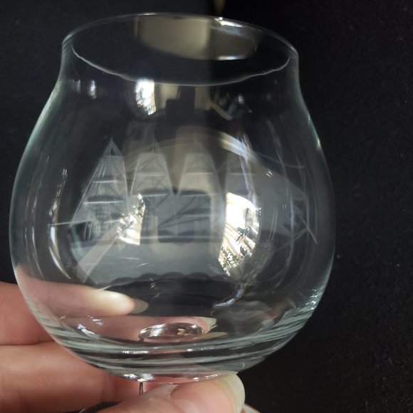 Toscany | Dining | Vintage Toscany Crystal Etched Ship Brandy Snifter ...